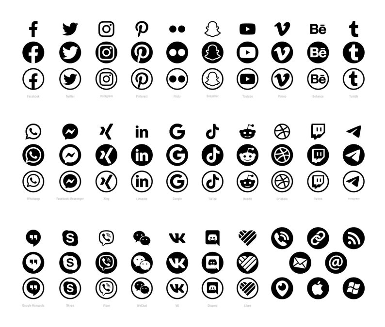 Social Media Icons - SVG File for Cutting Machines Like Cricut and ...