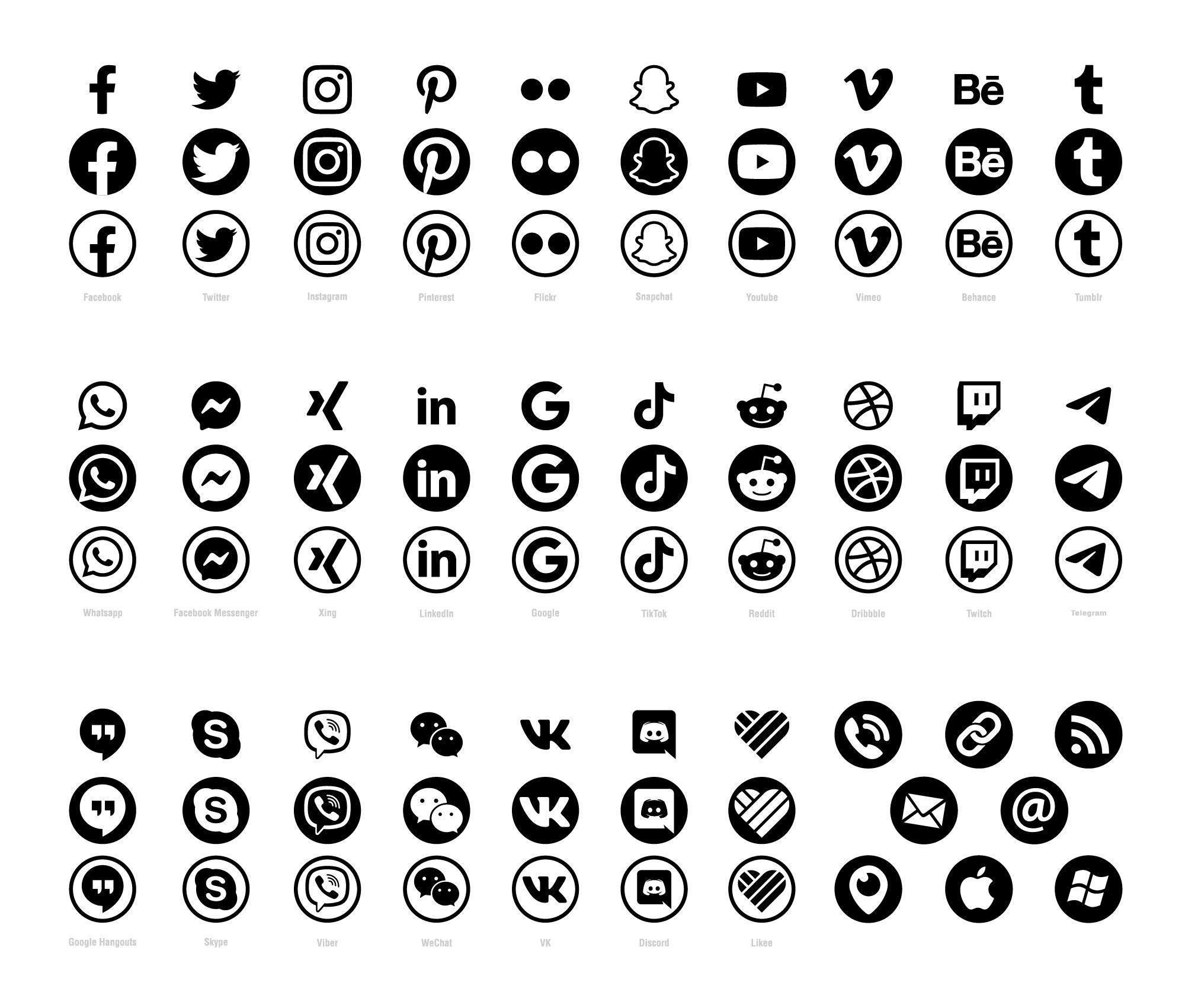 Social Media Icons - SVG File for Cutting Machines Like Cricut and ...