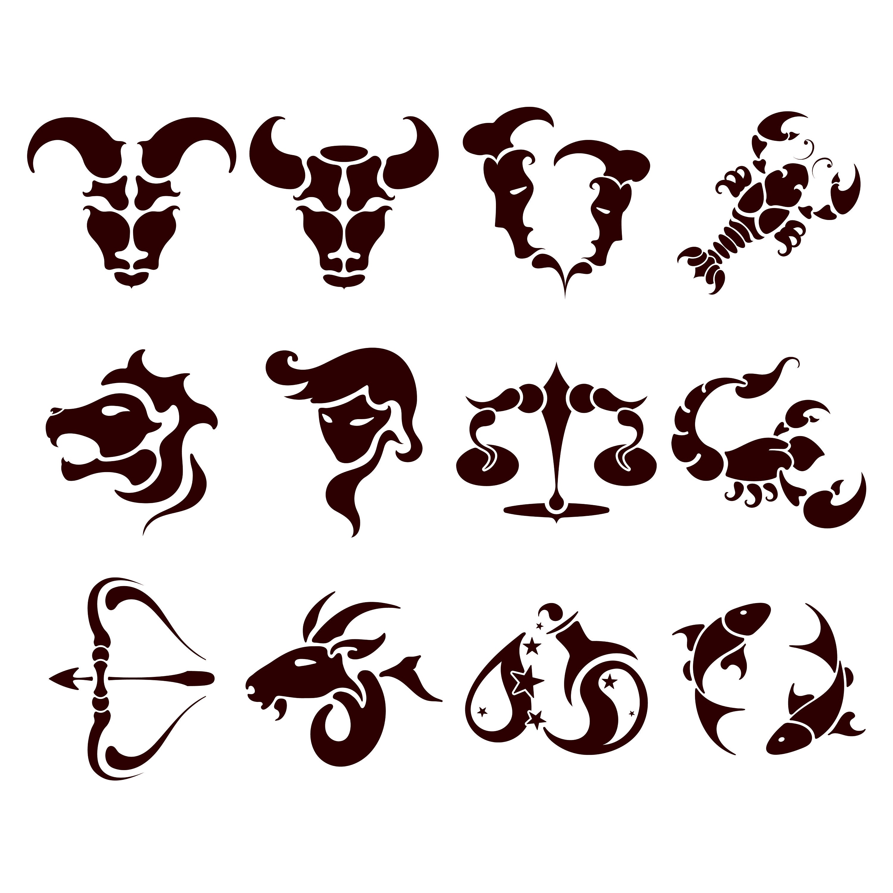 Zodiac Sign Icons SVG File for Cutting Machines Like Cricut and ...