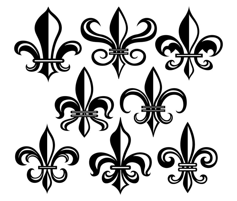 Fleur De Lis ICONS - SVG File for Cutting Machines Like Cricut and ...