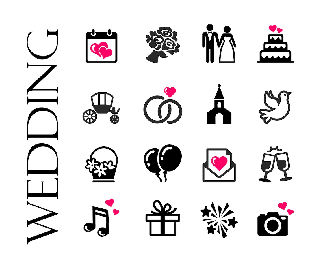 Wedding Icons - SVG File for Cutting Machines Like Cricut and ...