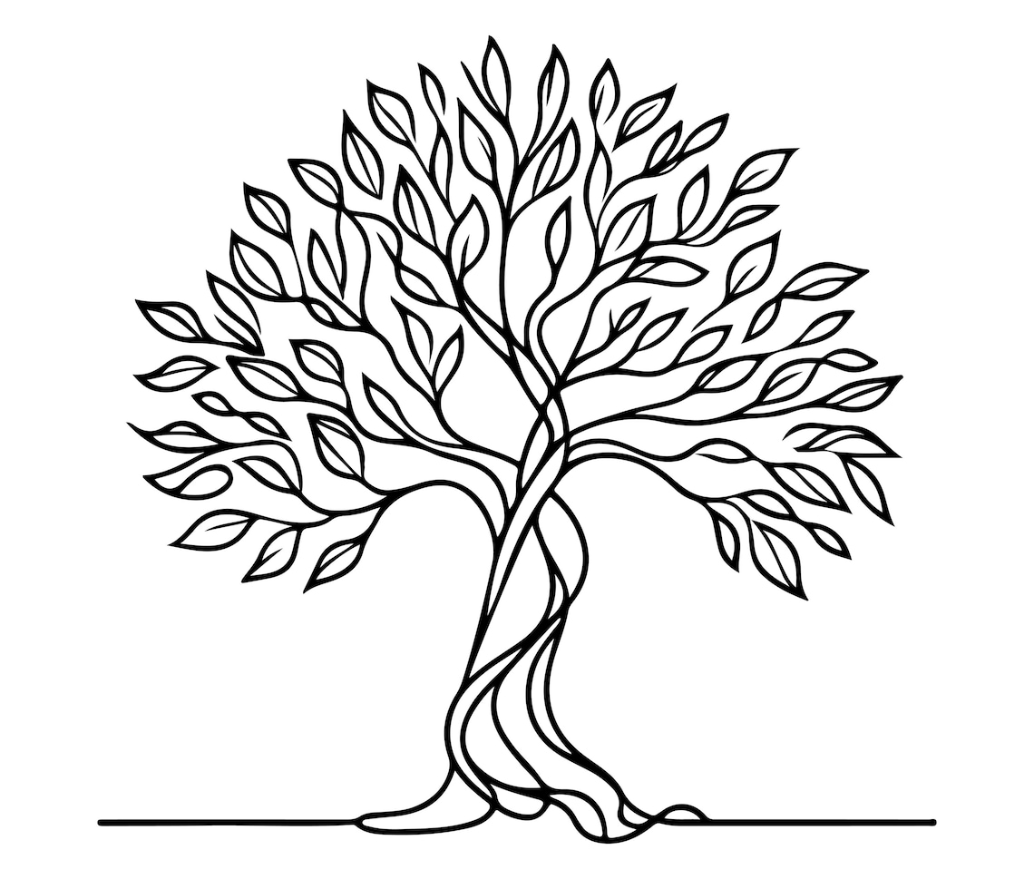 Tree of Life Line Drawing Graphic - SVG File for Cutting Machines Like ...