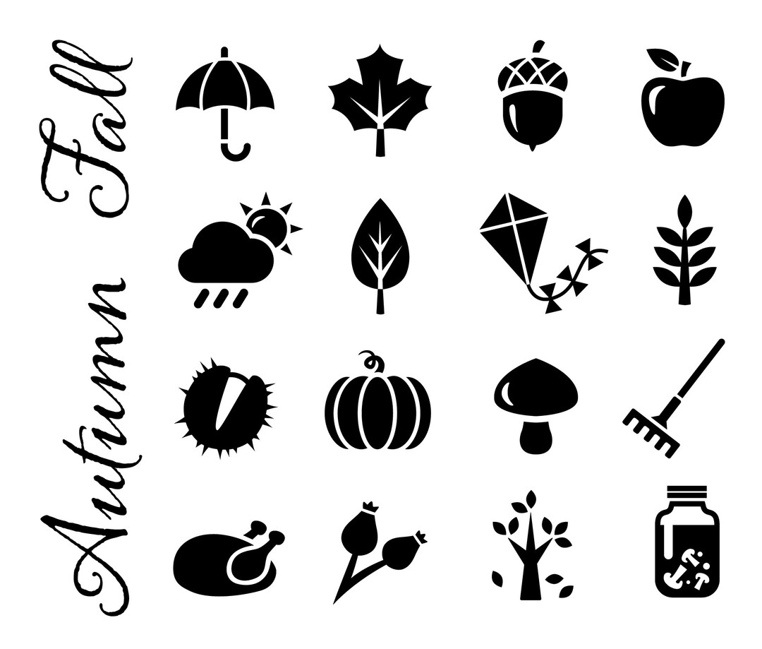 Autumn Fall Icons - SVG File for Cutting Machines Like Cricut and ...