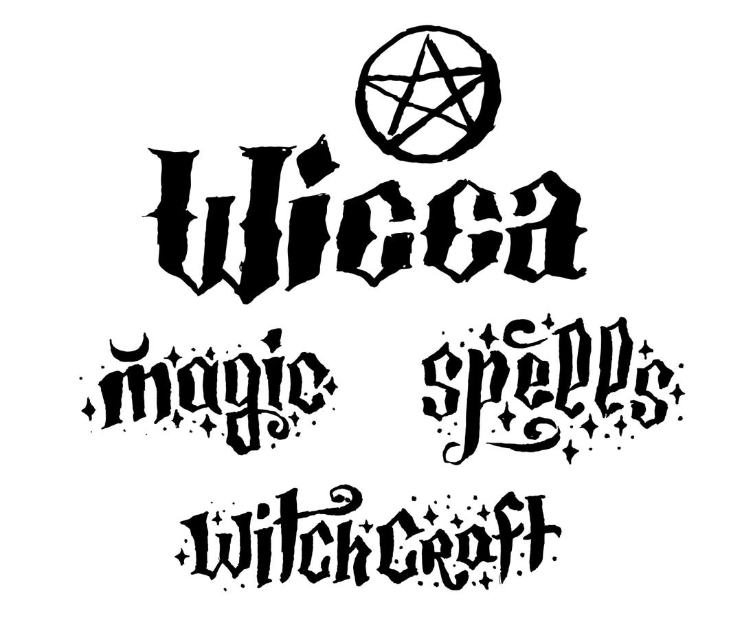 Wicca Magic Spells Witchcraft Words - SVG File for Cutting Machines ...