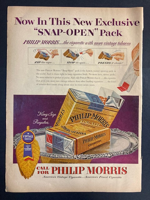 Vintage CIGARETTE Ads From Life Magazines| Several Styles| 1940's-1960 ...