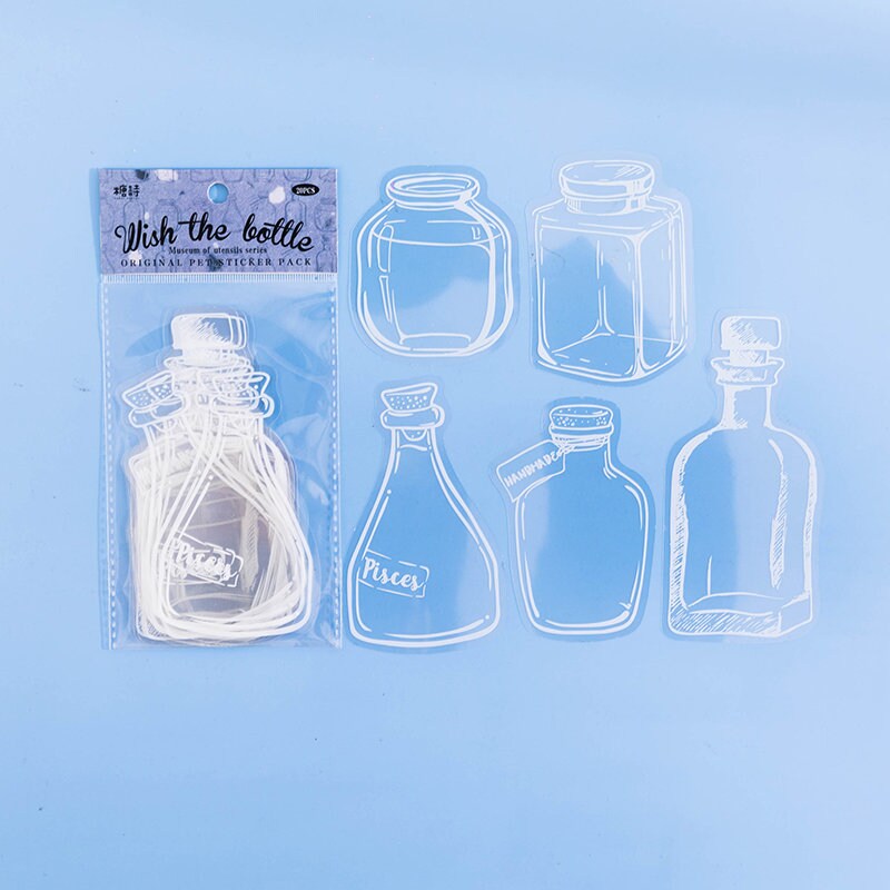 Clear Glass Jars or Bottles Sticker Pack for Junk Journals - Etsy