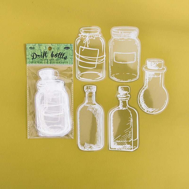 Clear Glass Jars or Bottles Sticker Pack for Junk Journals - Etsy