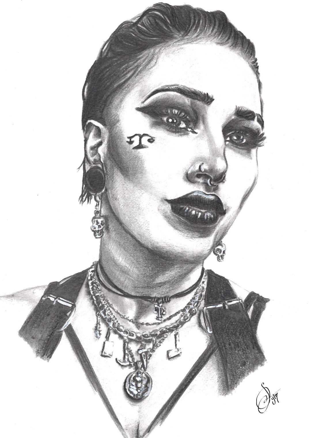 Rhea Ripley Hand Drawn Portrait Art Print - Etsy