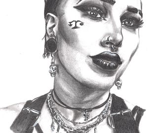 Rhea Ripley Mami Hand Drawn Art Print - Etsy