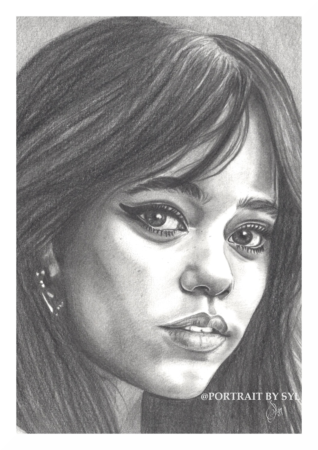 Jenna Ortega Hand Drawn Art Print - Etsy