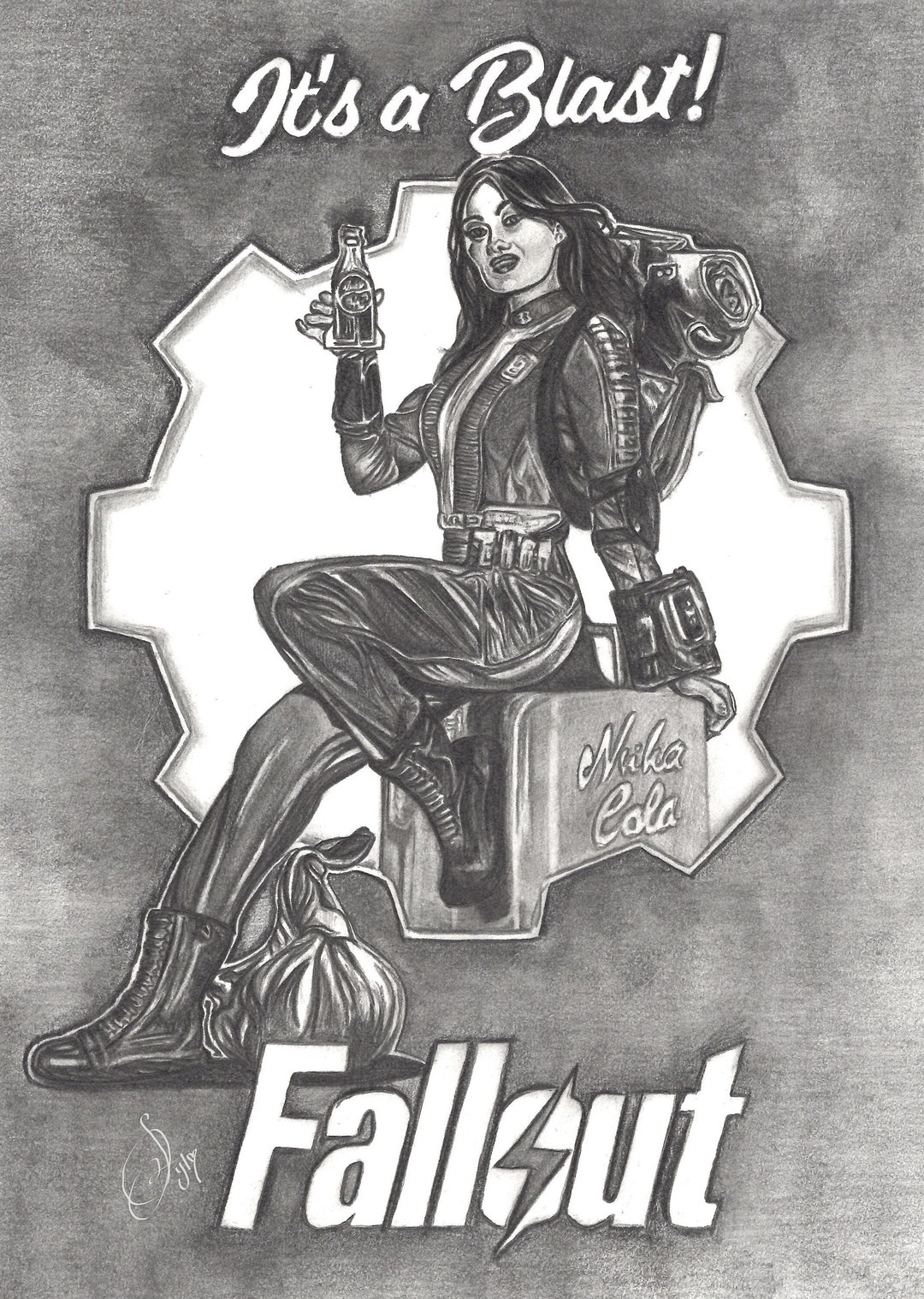 Ella Purnell Lucy Maclean Fallout Hand Drawn Art Print - Etsy