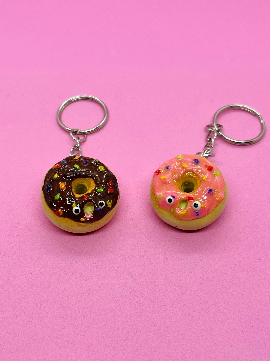 Cute Sprinkle Donut Keychain | Kawaii Keychain, Clay Keychain, Funny ...