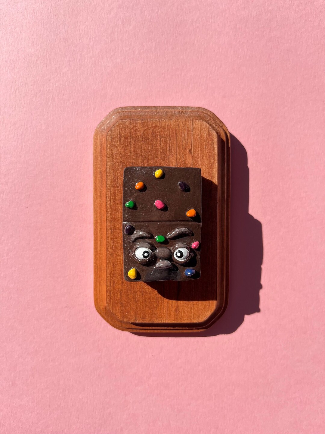 Derpy Cosmic Brownie Handmade Clay Sculpture Wall Art, Silly Clay, Food ...