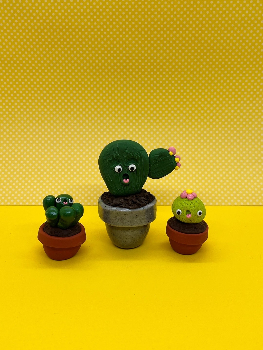 Wacky Cactus Handmade Clay Figures, Derpy Plants, Silly Clay Sculpture ...