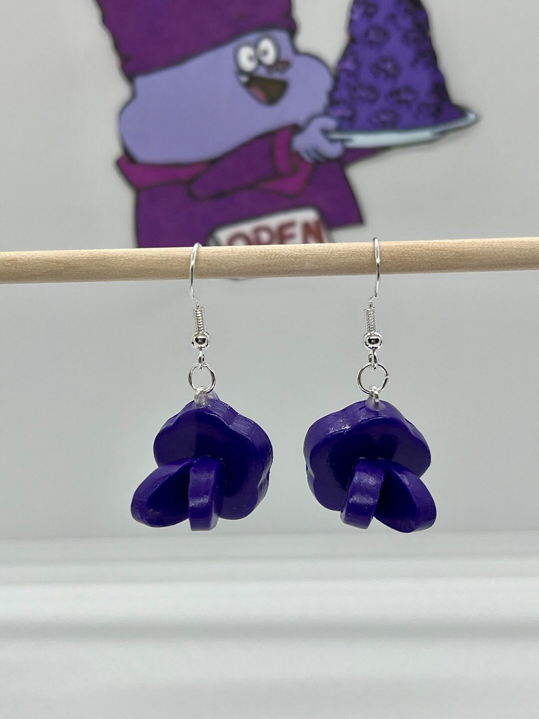 Burple Nurple Cartoon Inspired Earrings 925 Sterling Silver Plated ...