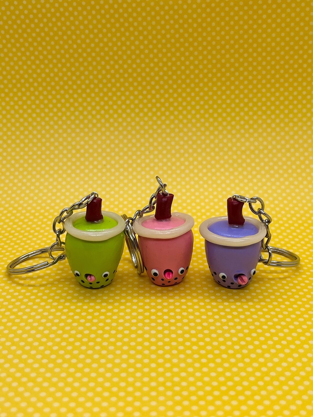 Cute Bubble Tea Keychain | Kawaii Keychain, Clay Food Keychain, Funny ...