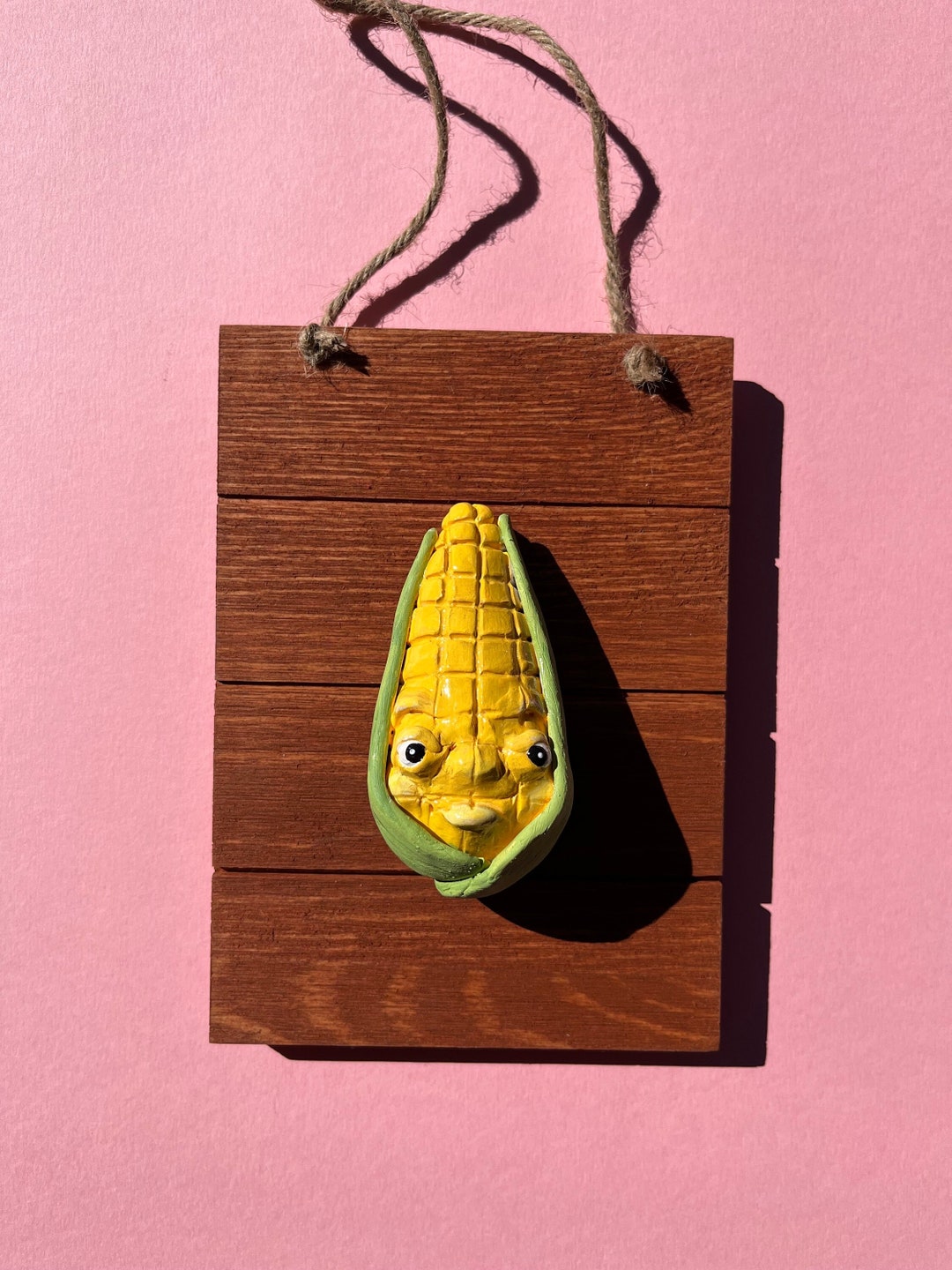 Derpy Corn on the Cob Handmade Clay Sculpture Wall Art, Food Sculpture ...