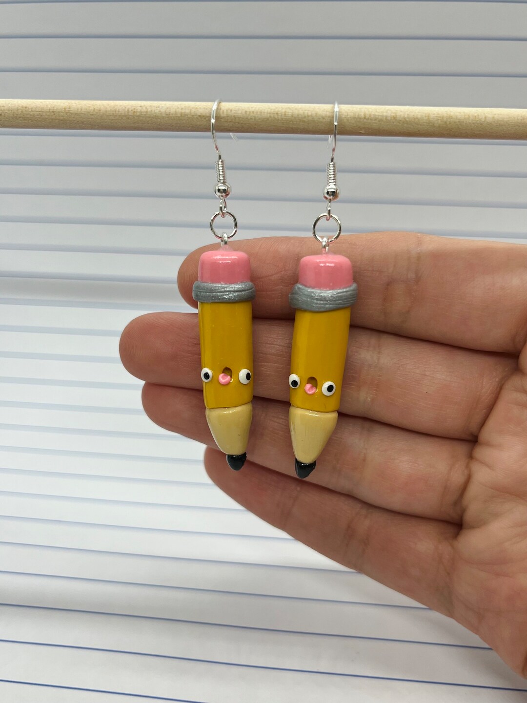 Silly Back to School Pencil Earrings 925 Sterling Silver Plated ...