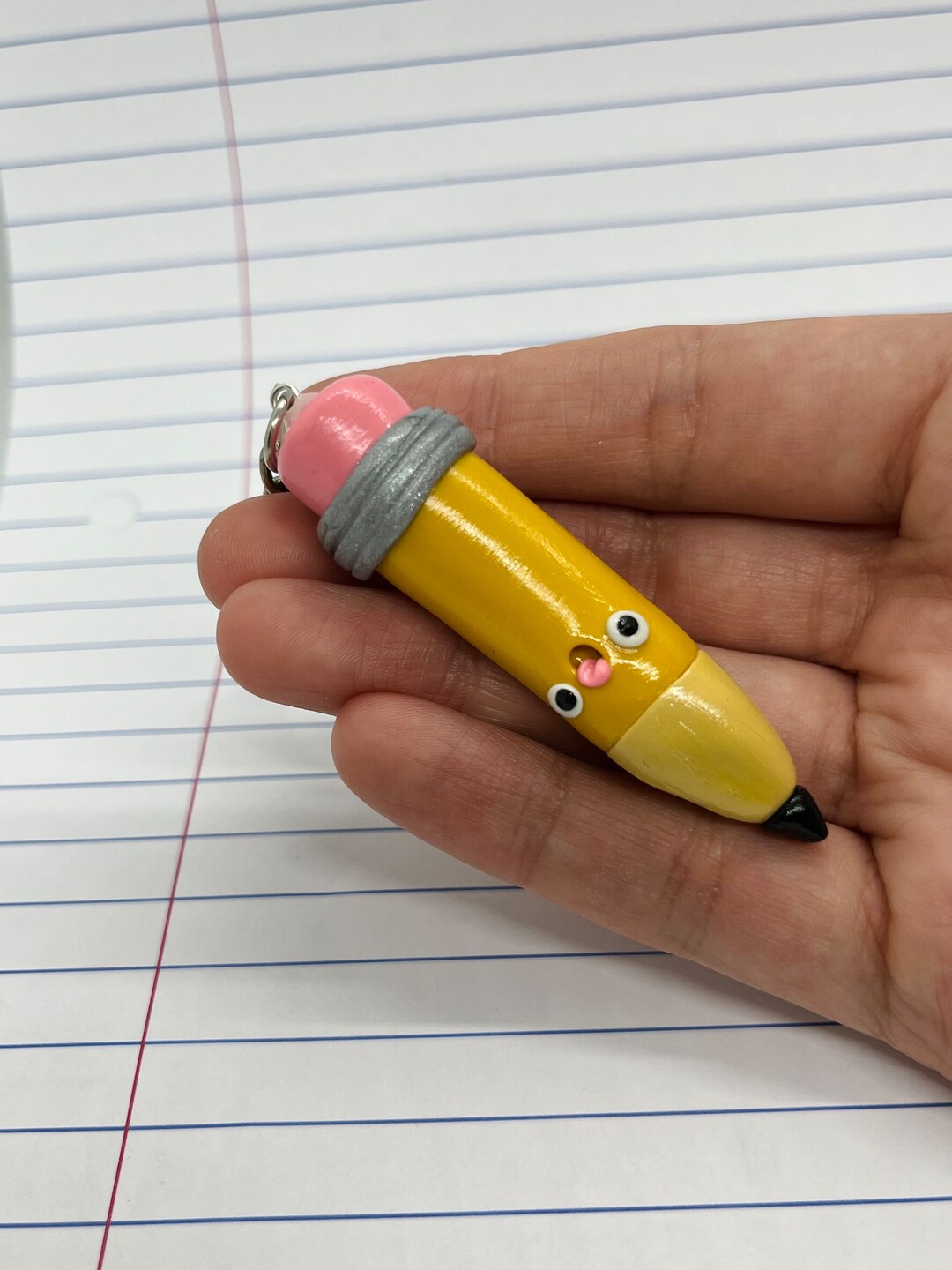 Cute Back to School Pencil Keychain | Kawaii, Clay Keychain, Teacher ...
