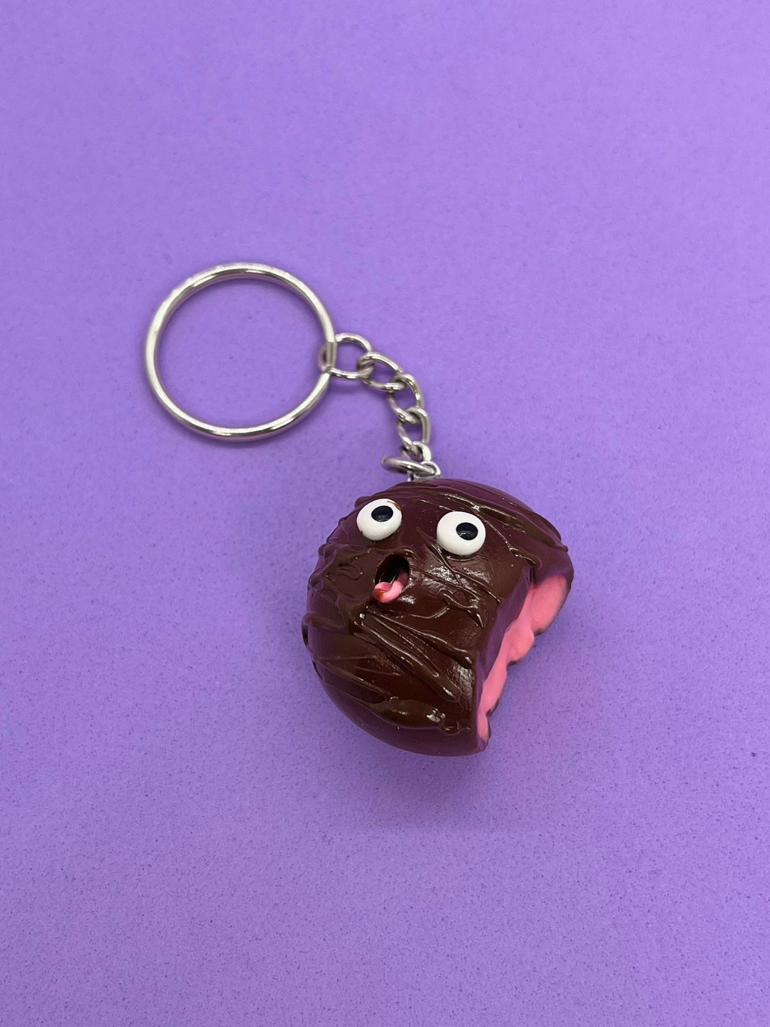 Cute Raspberry Truffle Keychain Kawaii Keychain, Clay Food Keychain ...