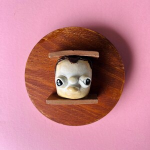 Funny Smores Pouting Face Baby Handmade Clay Sculpture Wall Art, Silly ...