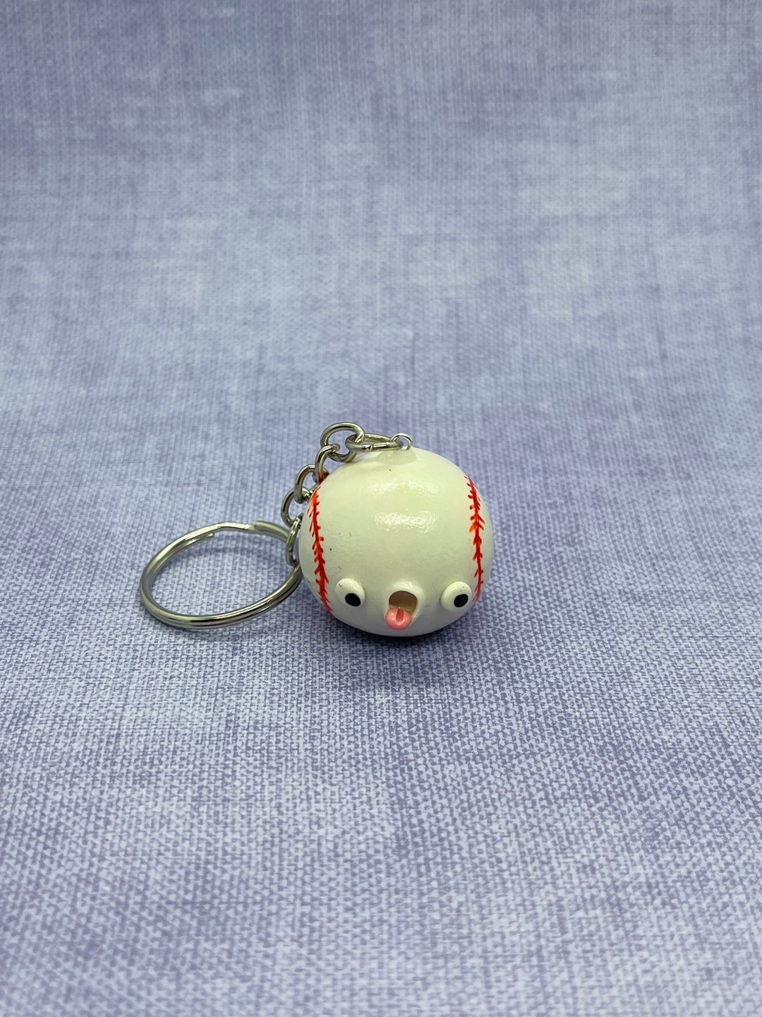 Cute Baseball Keychain | Kawaii Keychain, Sports Fan, Funny Face ...