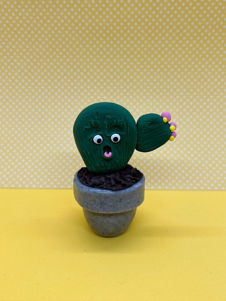 Wacky Cactus Handmade Clay Figures, Derpy Plants, Silly Clay Sculpture ...