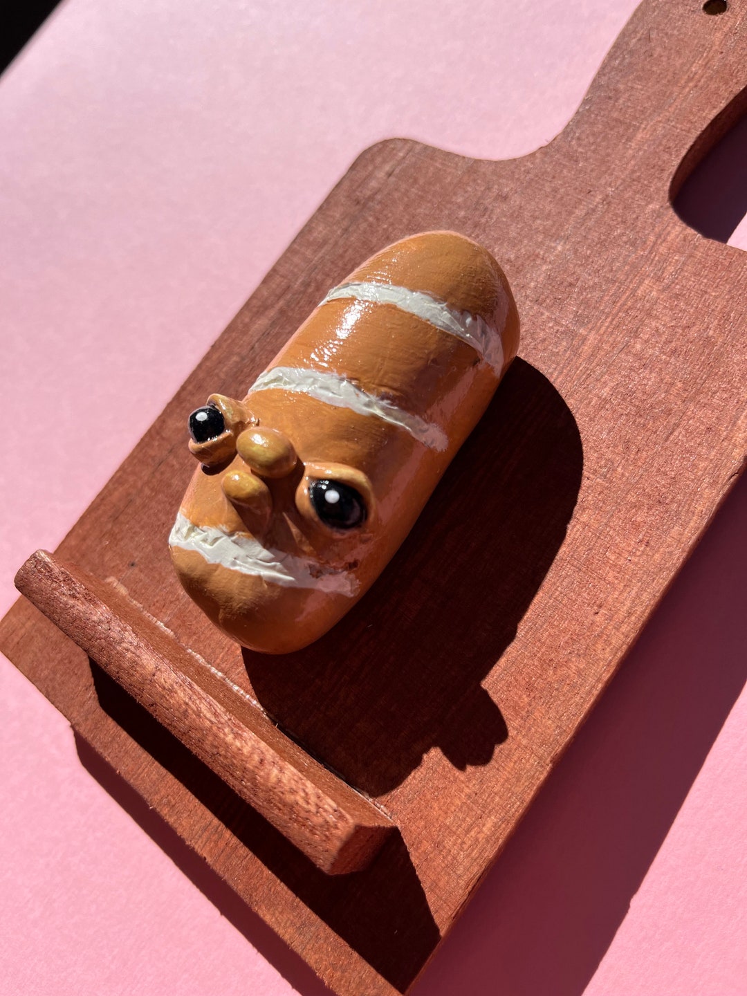 Derpy Grumpy Baguette Handmade Clay Sculpture, Silly Clay, Charcuterie ...