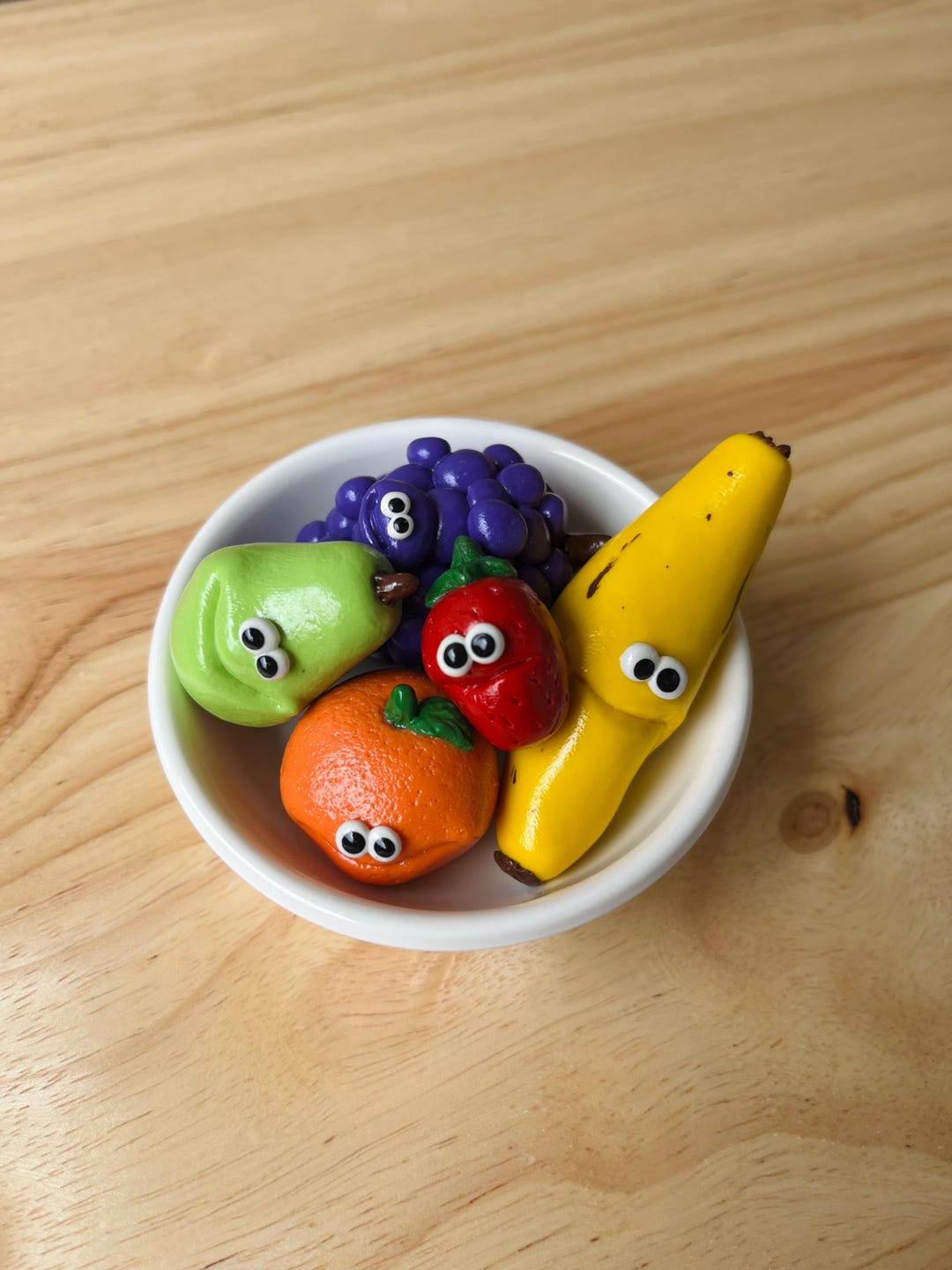 Happy Fruits Sculpture | Figurine, Clay Food, Funny Face Food Smiling ...