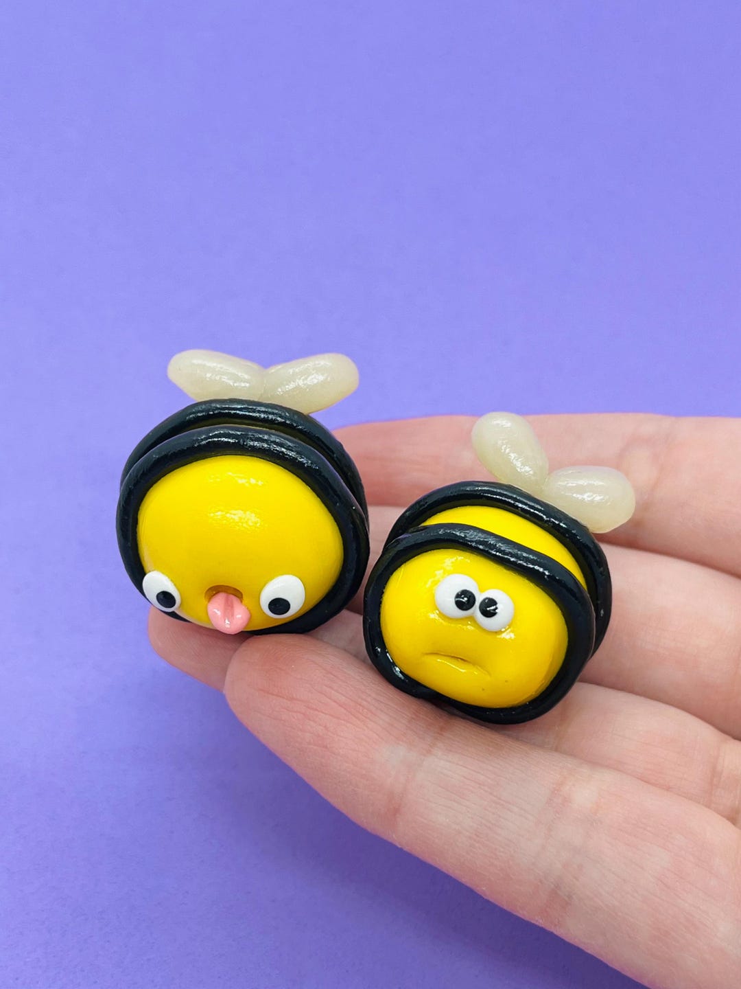 Cute Derpy Bumble Bee Sculpture| Kawaii, Polymer Clay Figurine, Funny ...