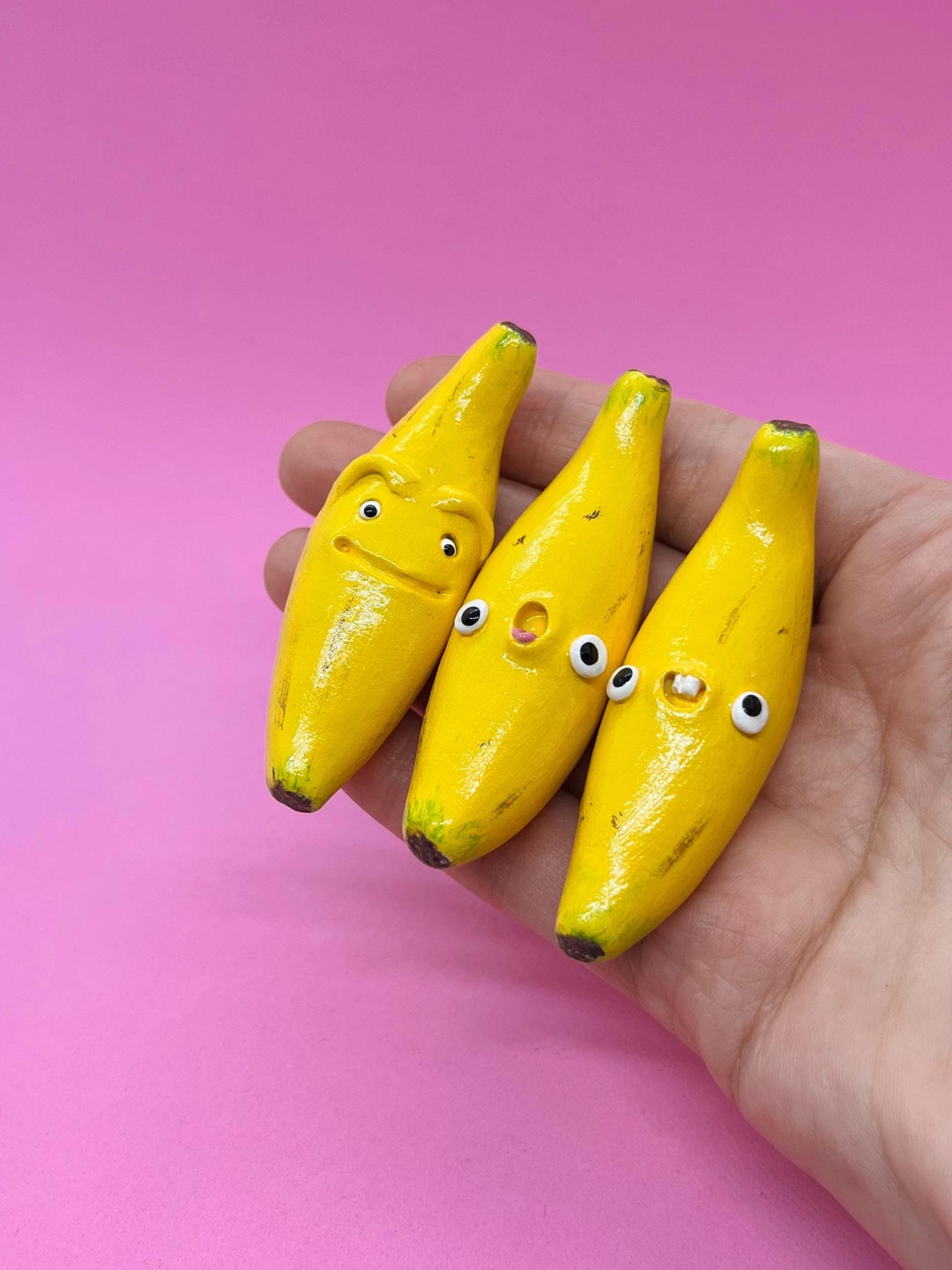 Silly Banana Sculpture | Kawaii, Polymer Clay Food, Funny Face Food Art ...