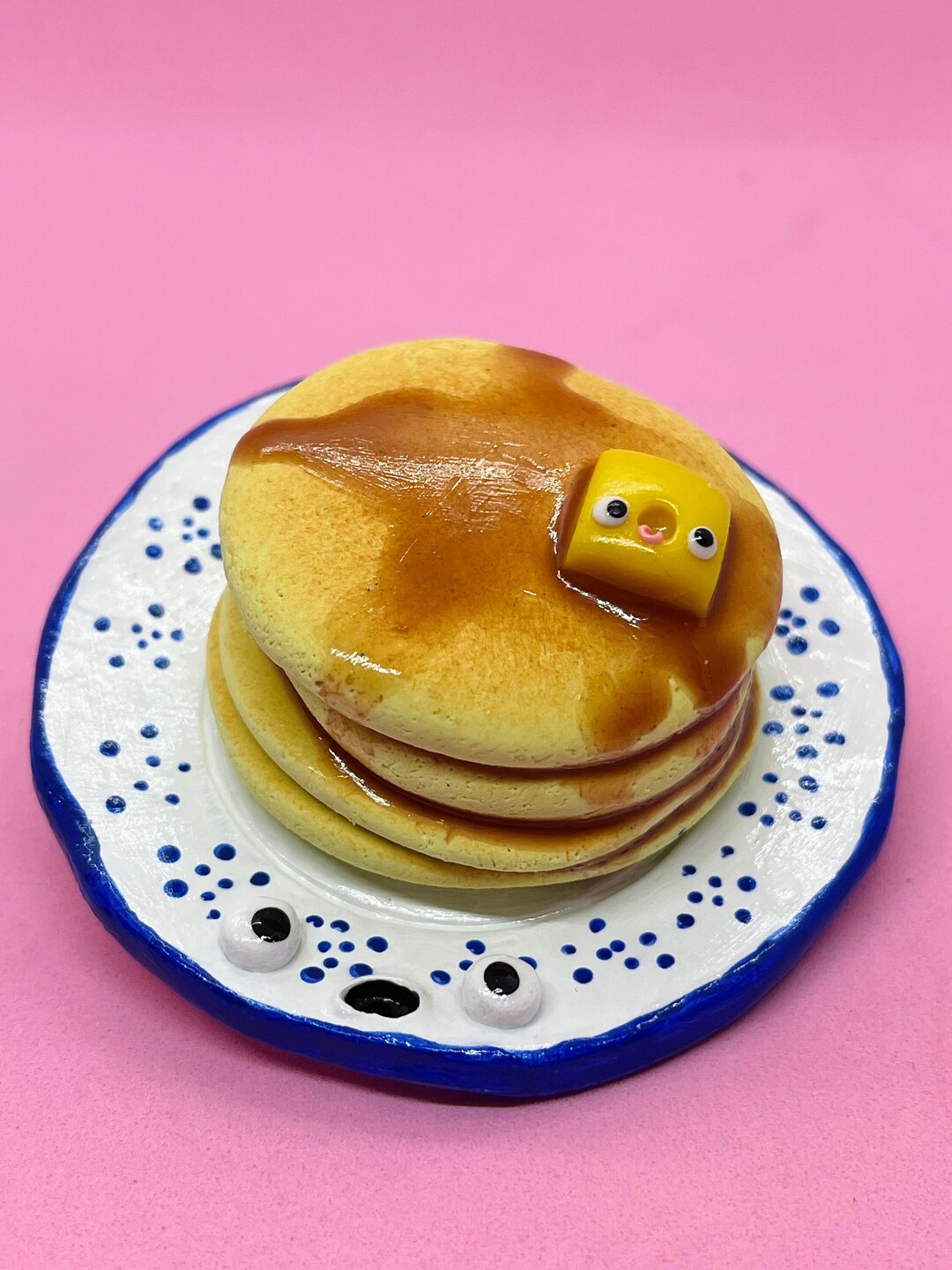 Funny Face Pancakes With Butter Sculpture Kawaii, Polymer Clay ...