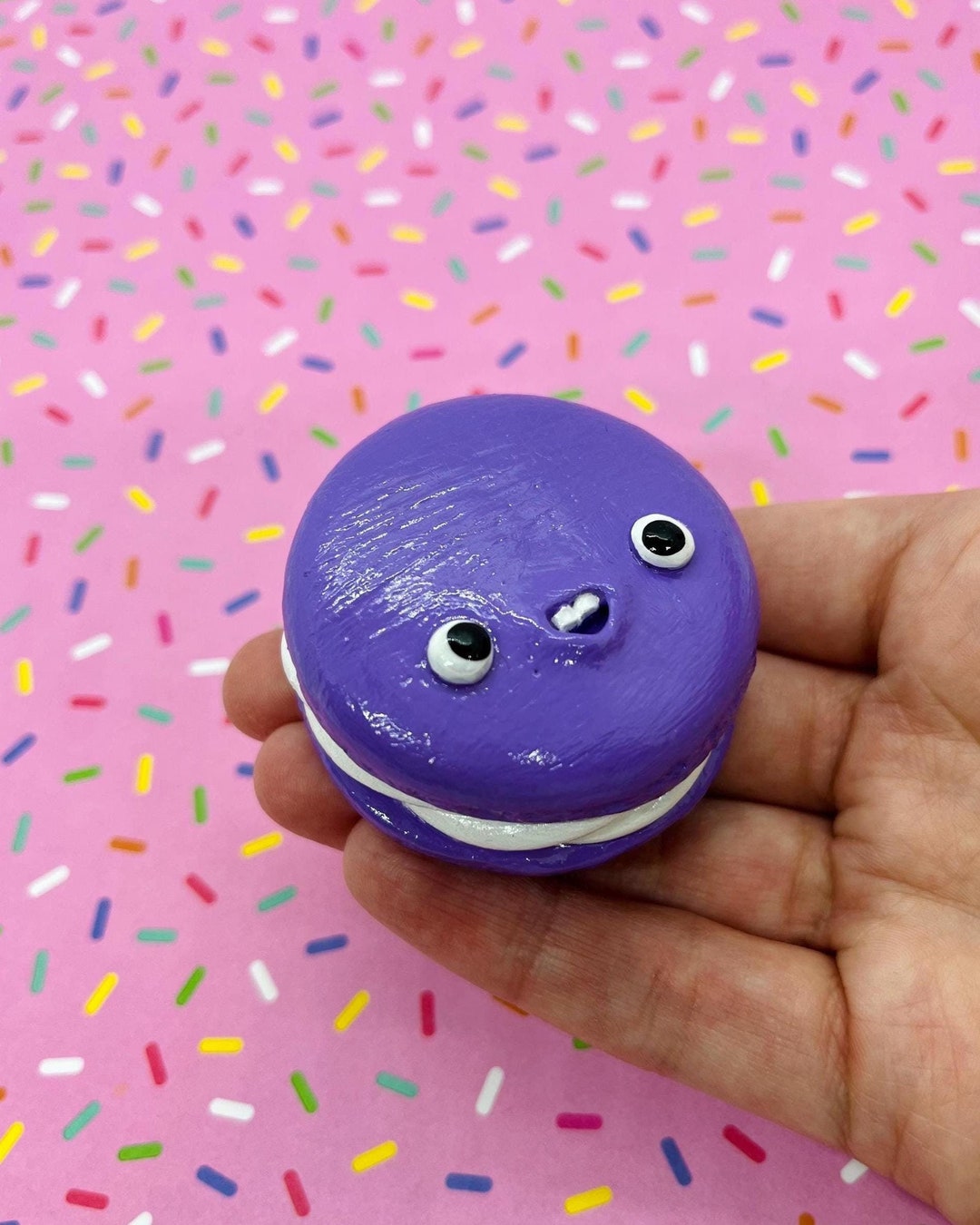 Cute Macaron Goofy Sculpture| Kawaii, Polymer Clay, Funny Face Art ...