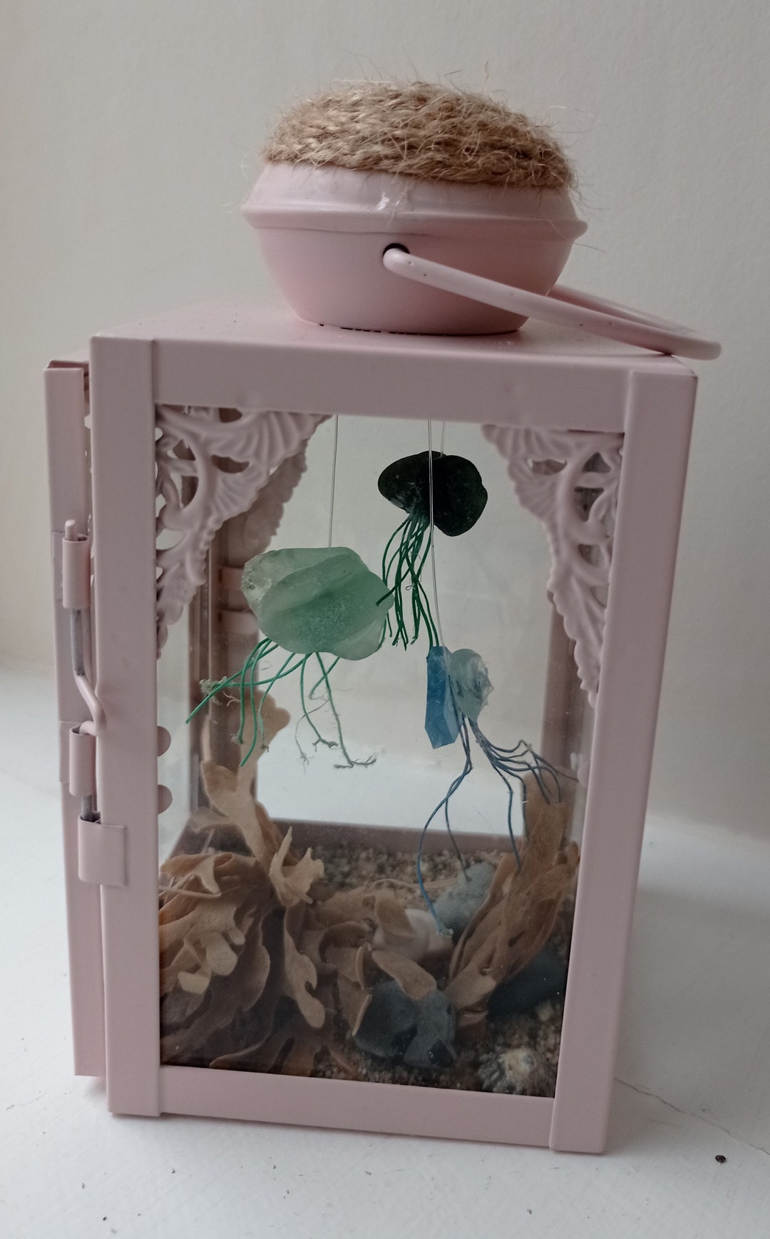 Under the Sea Seaglass Jellyfish Lantern - Etsy