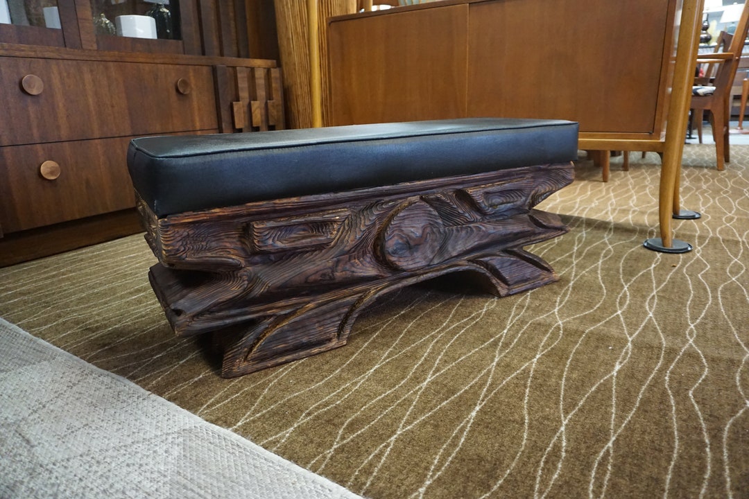 1950s Witco Tiki Carved Wood Bench VERY RARE FREE Shipping - Etsy