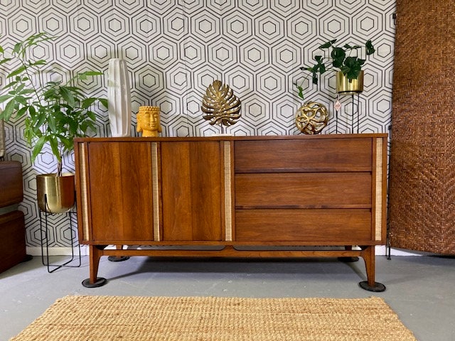 Vintage MCM Buffet Sideboard Console Walnut FREE SHIPPING - Etsy