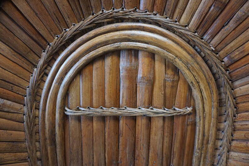 Mid Century Modern Rattan Rising Sun Chair FREE Shipping - Etsy