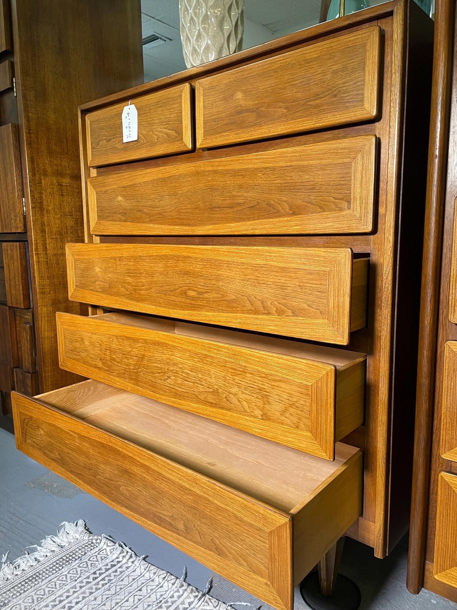 Mid Century Modern Tallboy Dresser American of Martinsville Two Toned ...