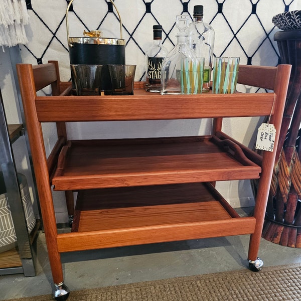 Teak Bar Cart - Etsy