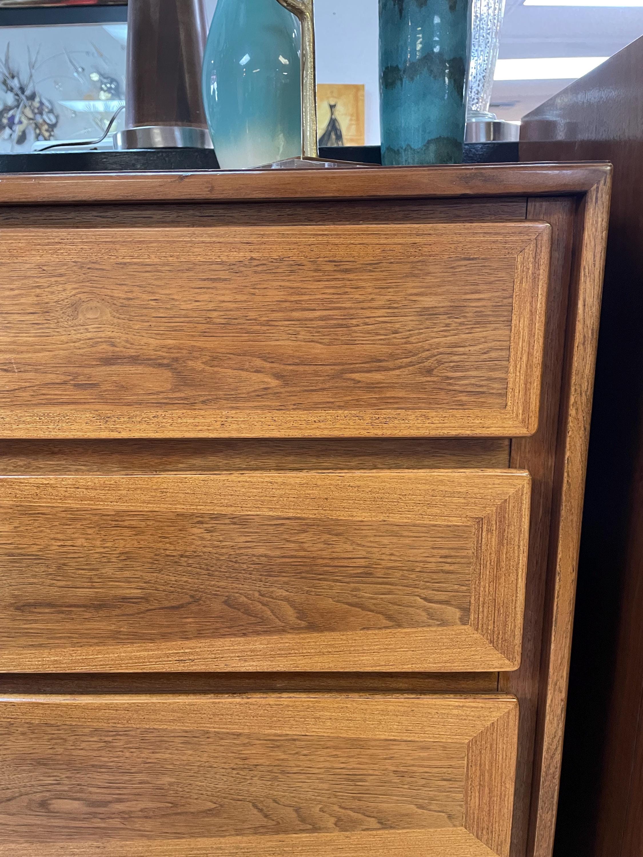 Mid Century Modern Tallboy Dresser American of Martinsville Two Toned ...