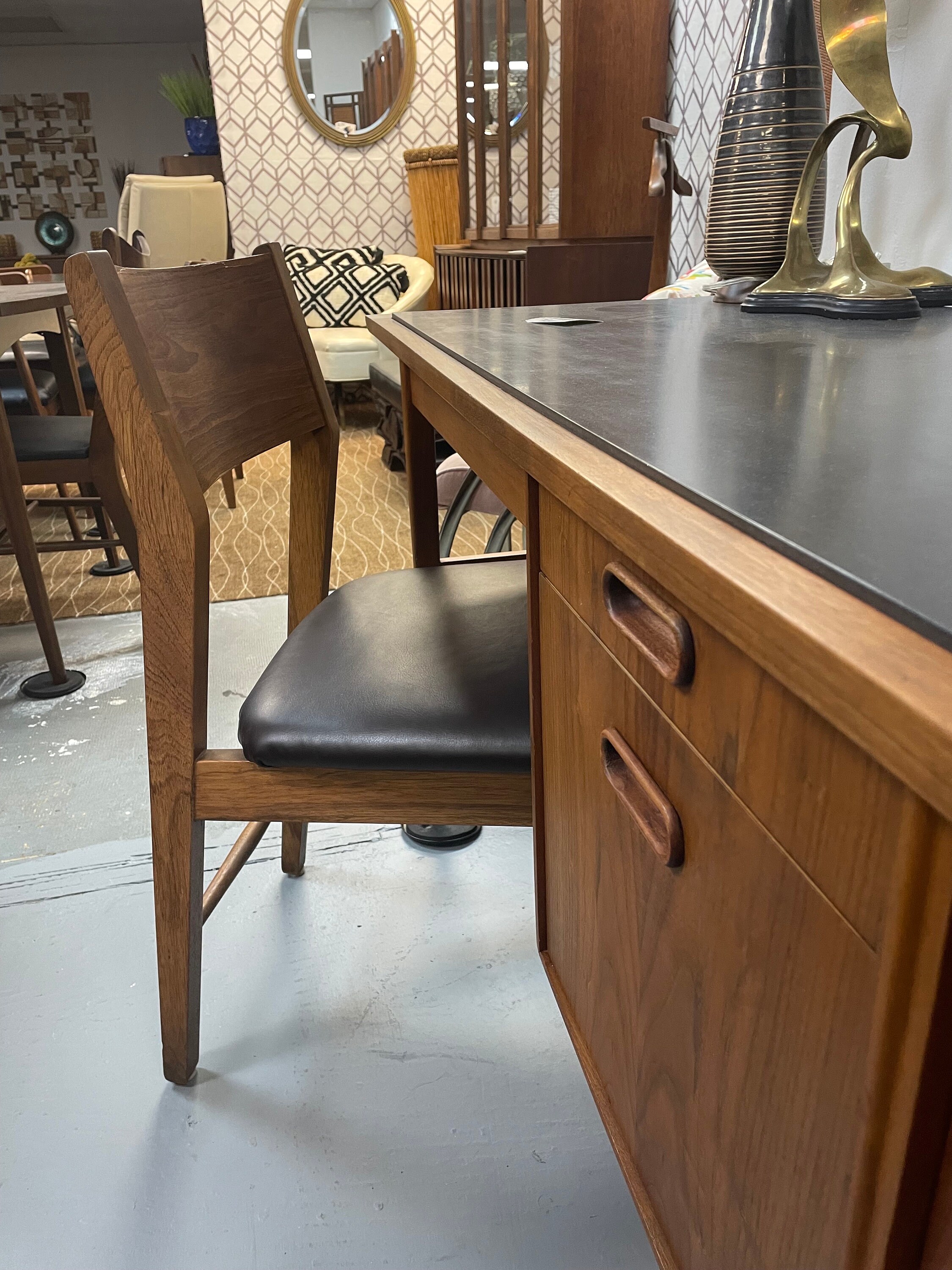 Founders Vintage MCM Desk by Jack Cartwright Walnut and Slate 1960s ...