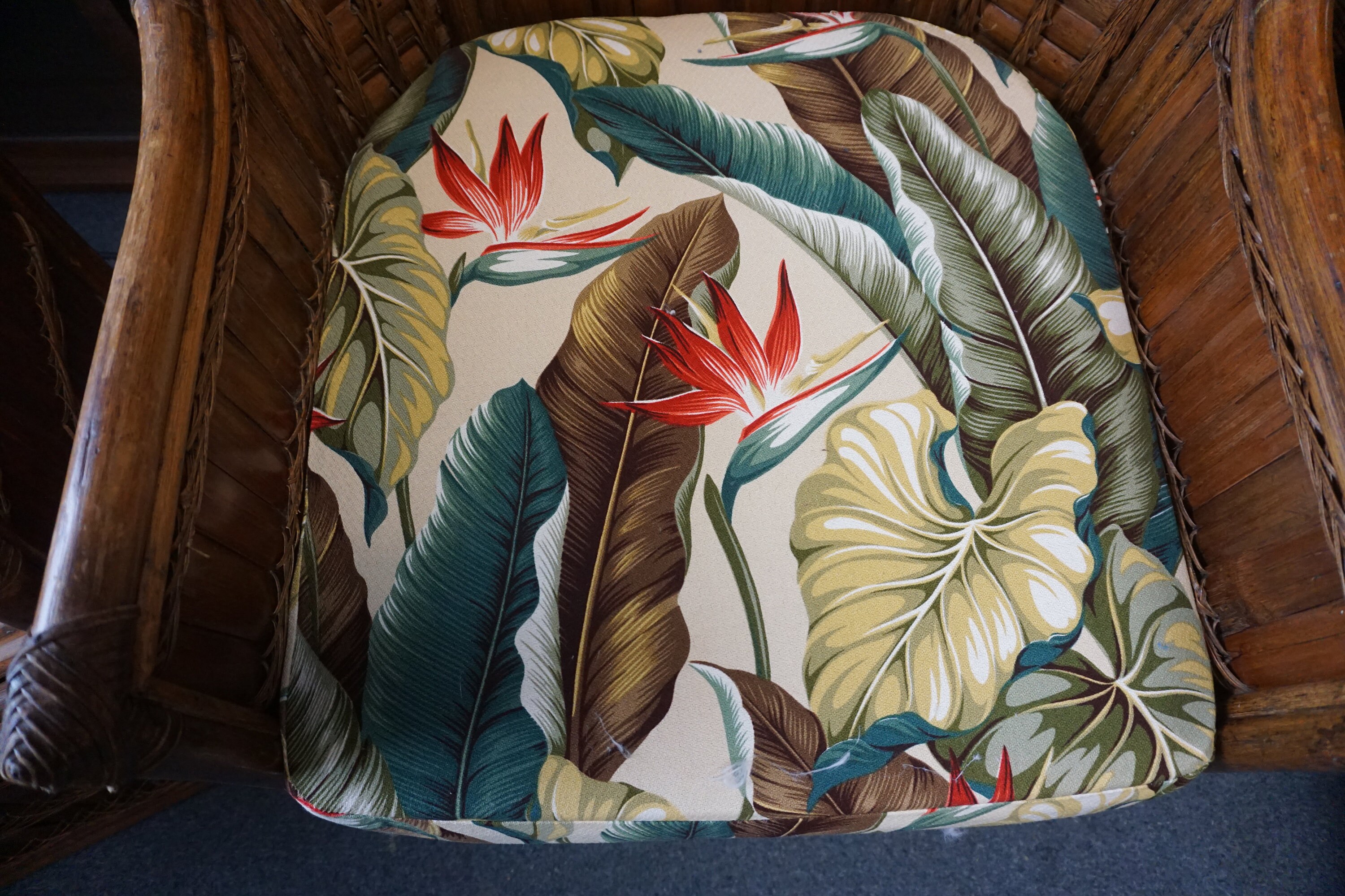 Mid Century Modern Rattan Rising Sun Chair FREE Shipping - Etsy