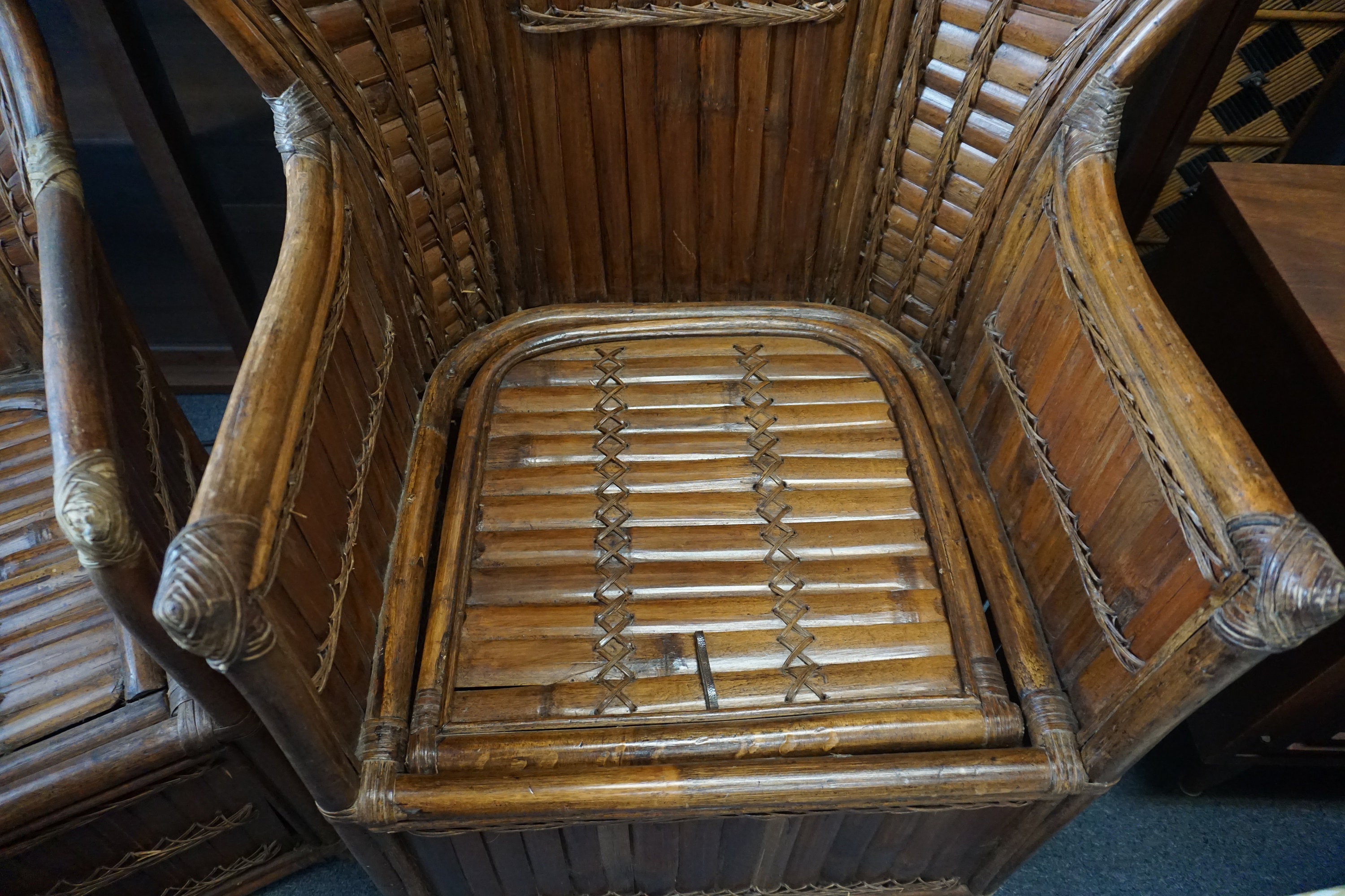 Mid Century Modern Rattan Rising Sun Chair FREE Shipping - Etsy