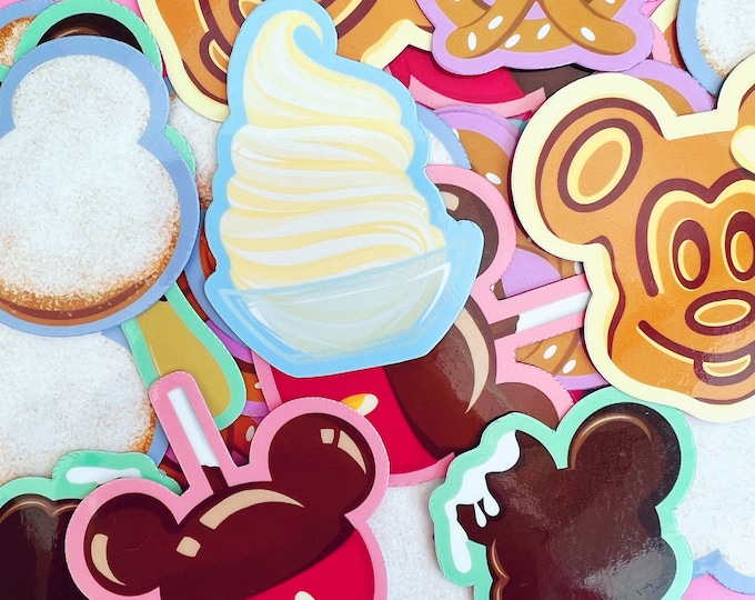 6 PACK Disney Parks Snacks Vinyl Sticker SERIES 1 - Etsy