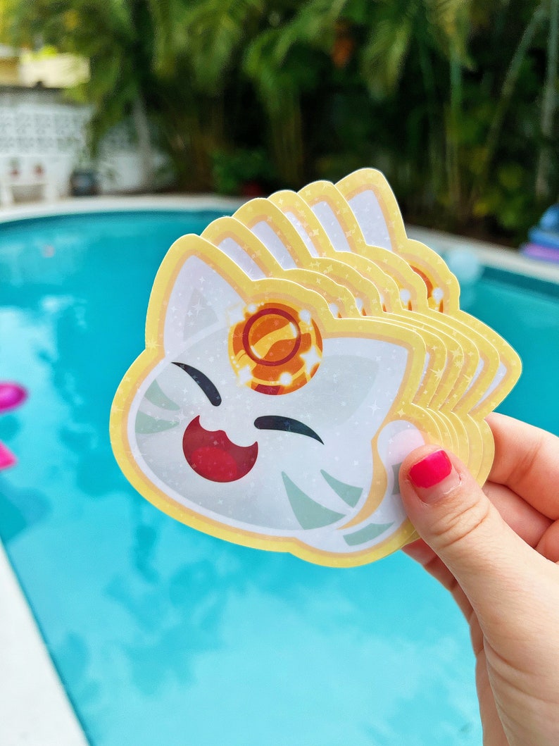 Kawaii Cute Lucky Kitty Cat Slime Rancher Holographic Vinyl - Etsy