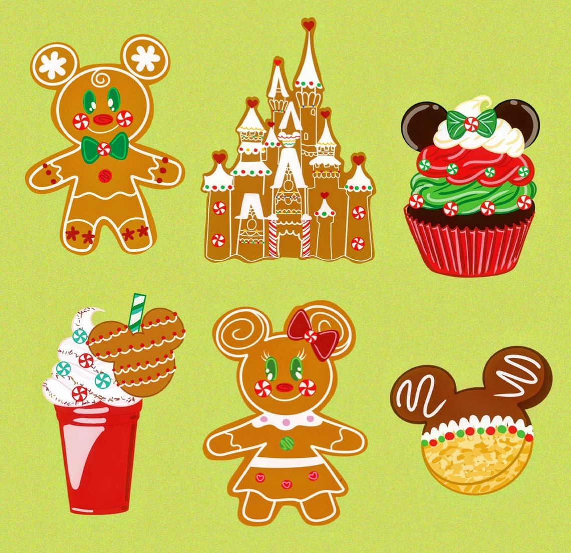 6 Pack Disney Parks Christmas Snacks Sticker Set - Etsy