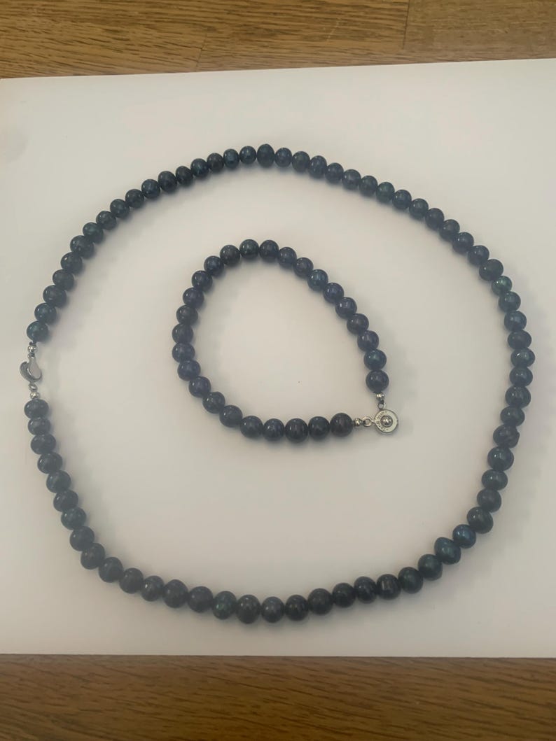 Antique Teng Yue Tahini Pearl Necklace and Bracelet - Etsy New Zealand