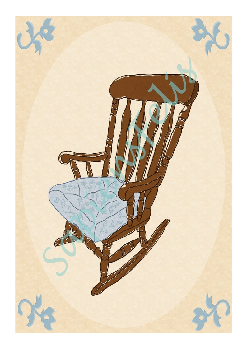 Cozy Country Cottagecore Rocking Chair A4 Print - Etsy