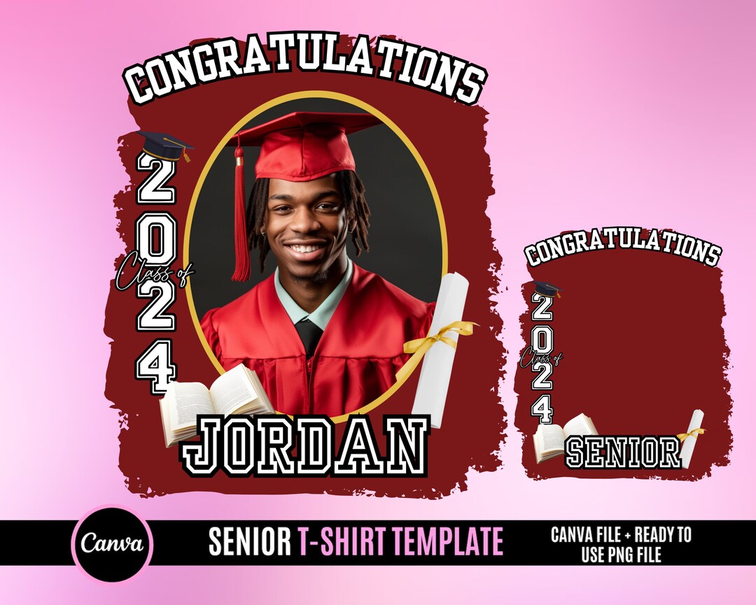 Senior Grad T Shirt Design, PNG Downloads and Editable in Canva, 2024 ...