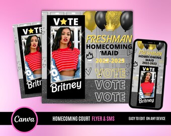 Vote Homecoming Queen Social Media Flyer Class Campaign - Etsy